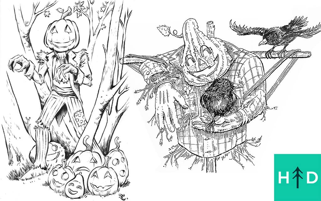 Monsters “Ink” Halloween Nature Drawing - Hike And Draw
