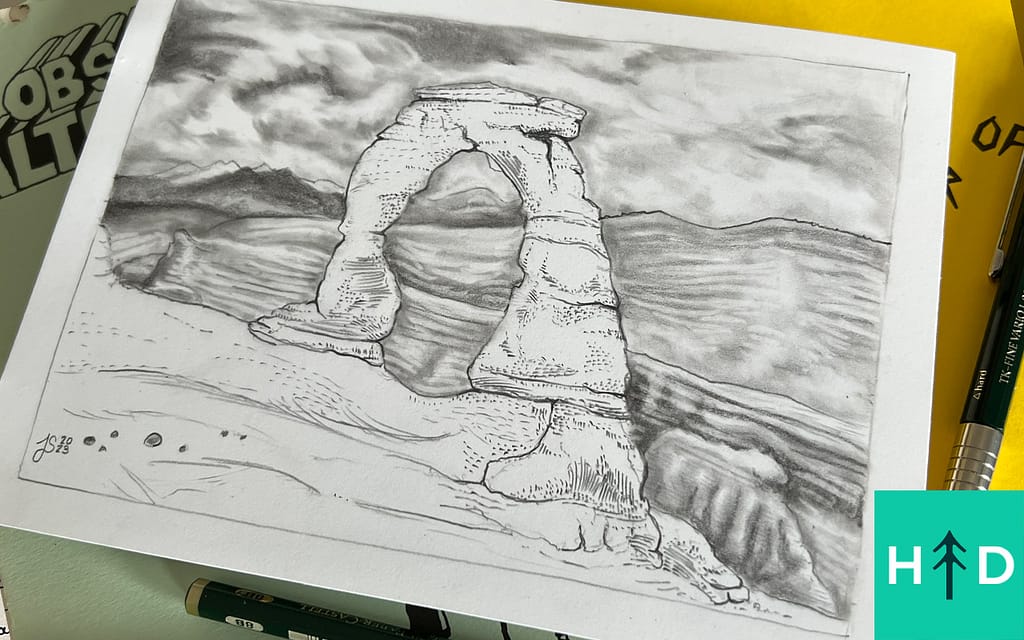 How to Draw Arches National Park - Hike And Draw