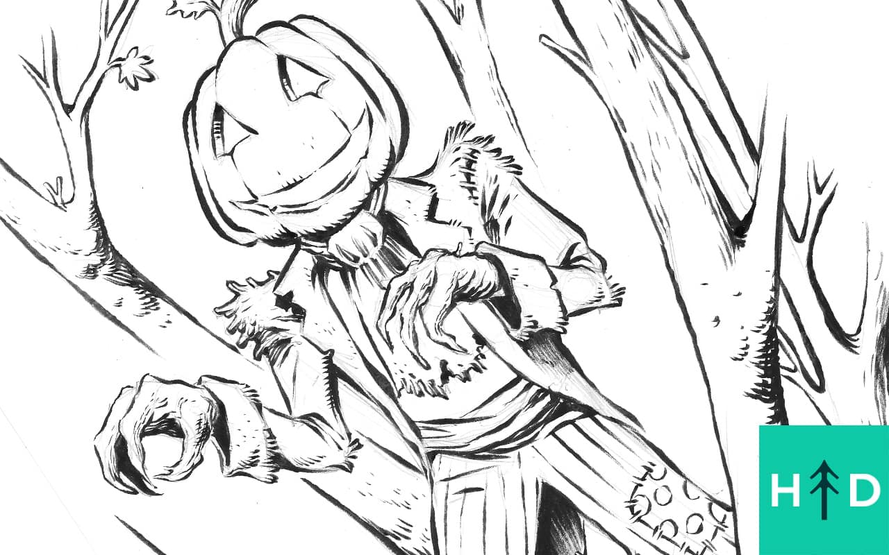 Monsters “Ink” Halloween Nature Drawing - Hike And Draw